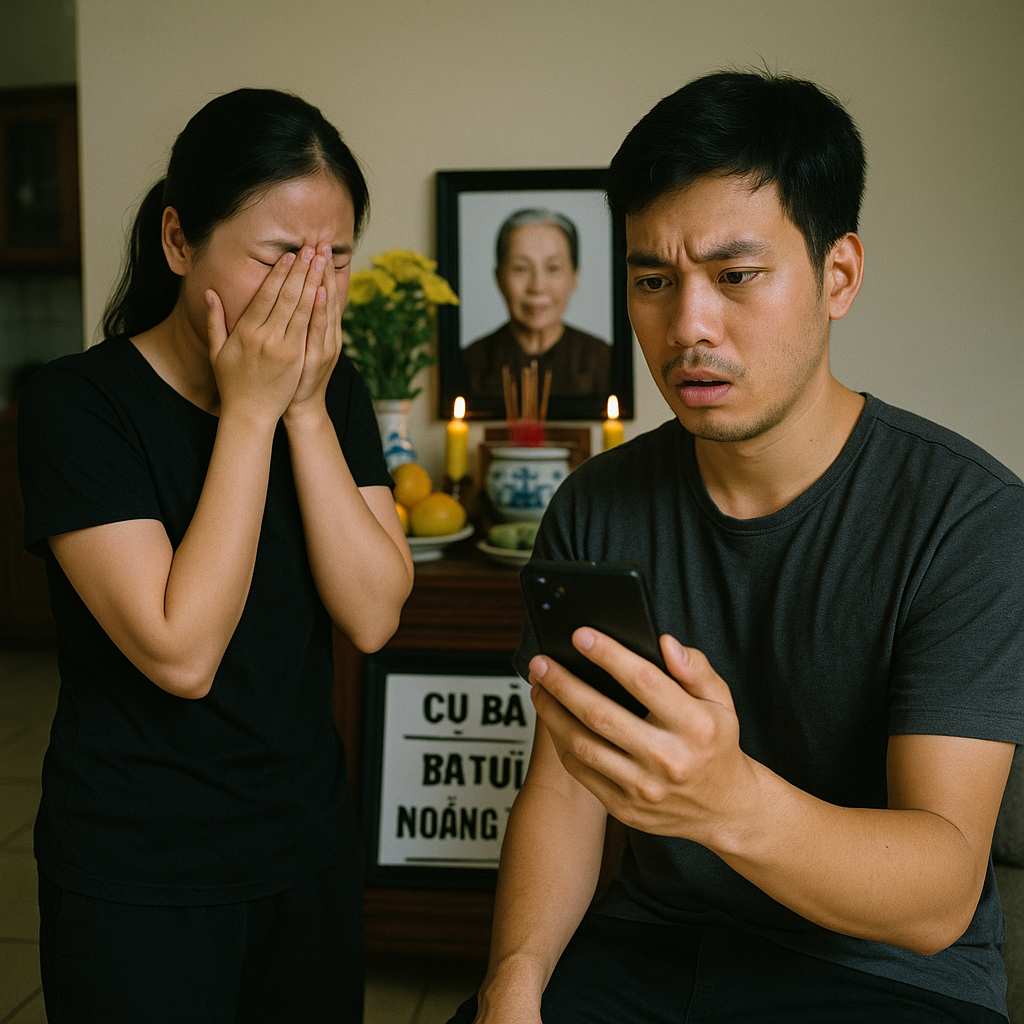 Ngày làm cúng 49 xong xuôi, Tùng – con trai bà – ngồi th/ẫn th/ờ bên bà;;n th;;ờ mẹ thì nhận ...