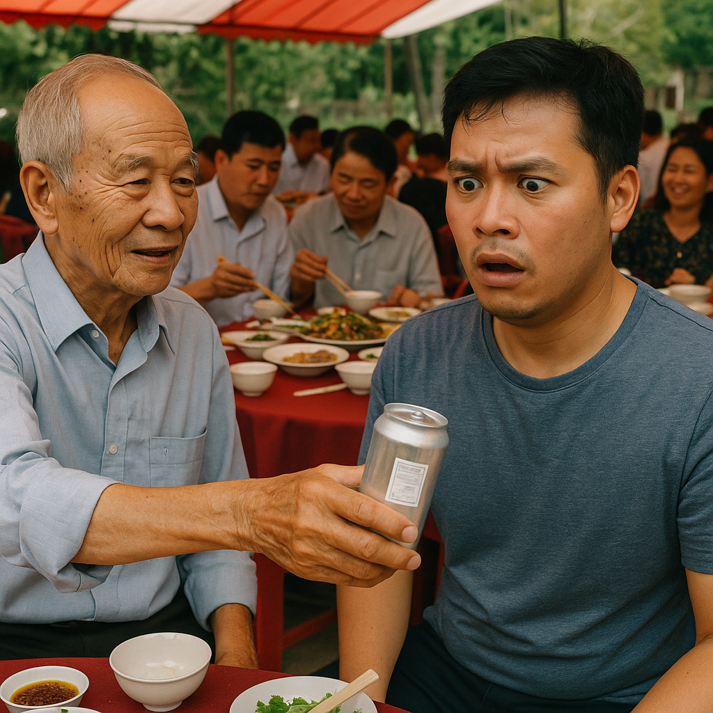 Trong lúc ăn g-iỗ, ông nội vợ đưa cho tôi 1 lon nước ngọt, bảo là “đặc ...